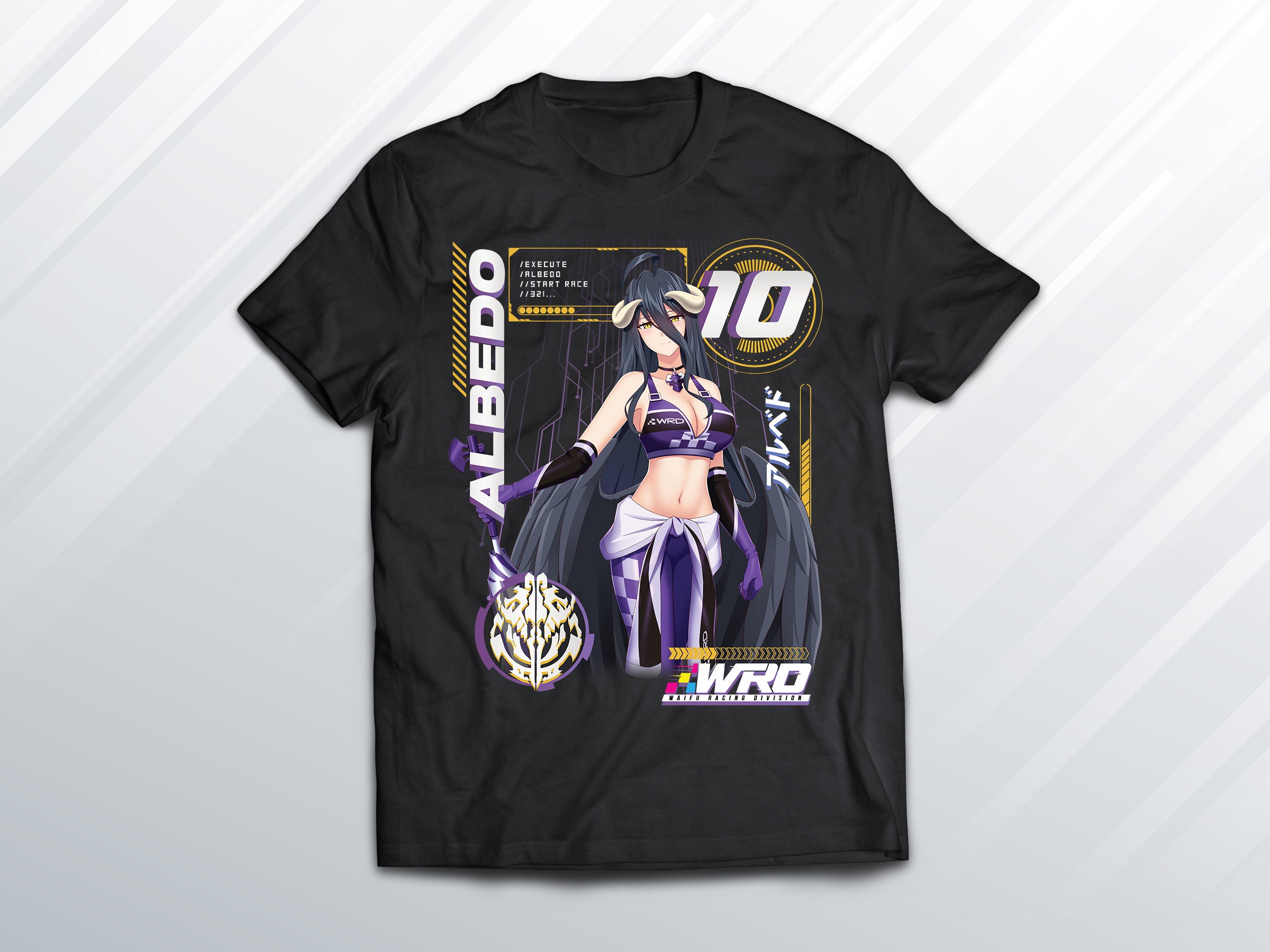 Albedo T-shirt (FRONT ONLY) – WaifuRacingDivision