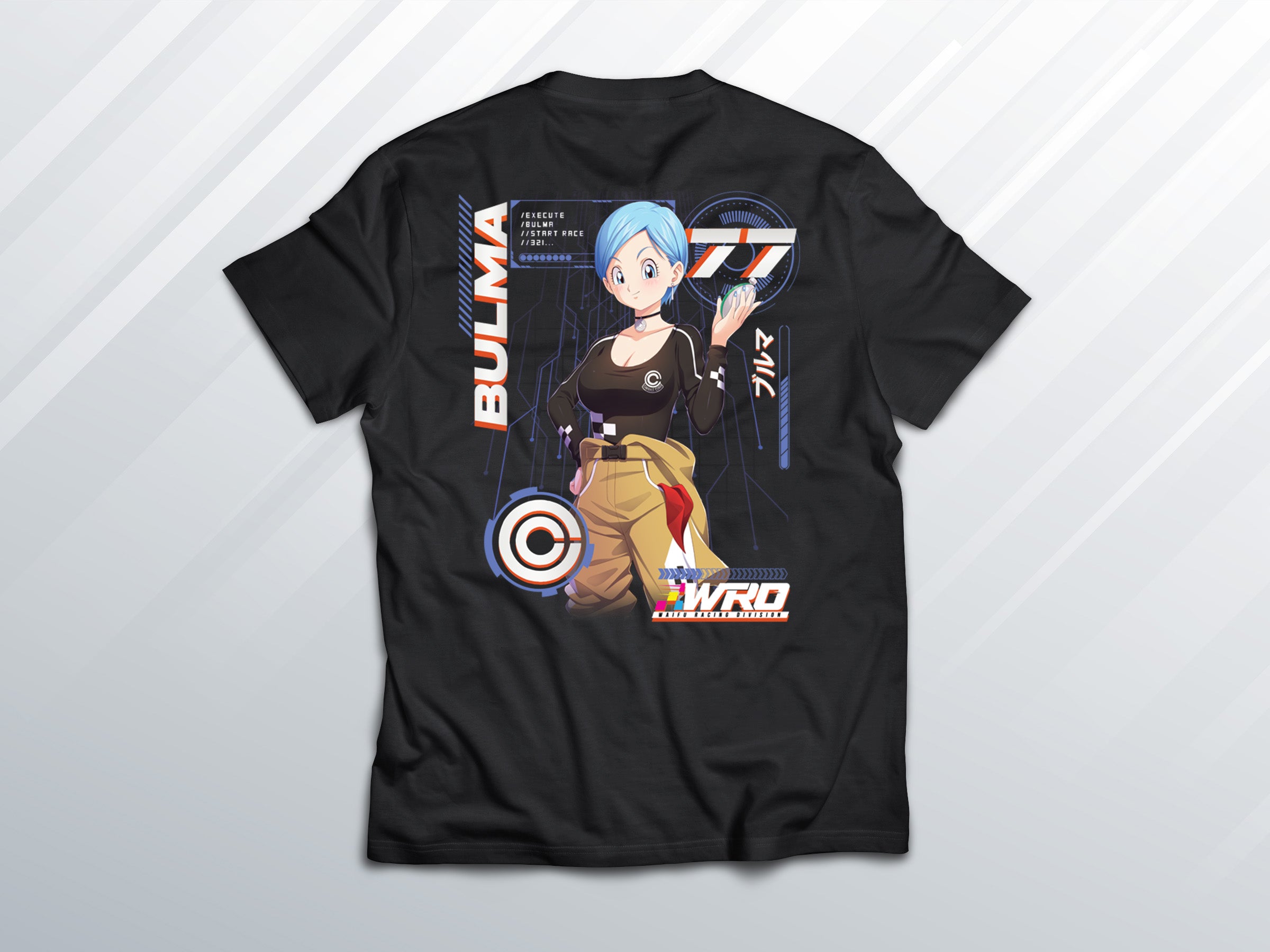Bulma T-shirt (Front & Back) – WaifuRacingDivision