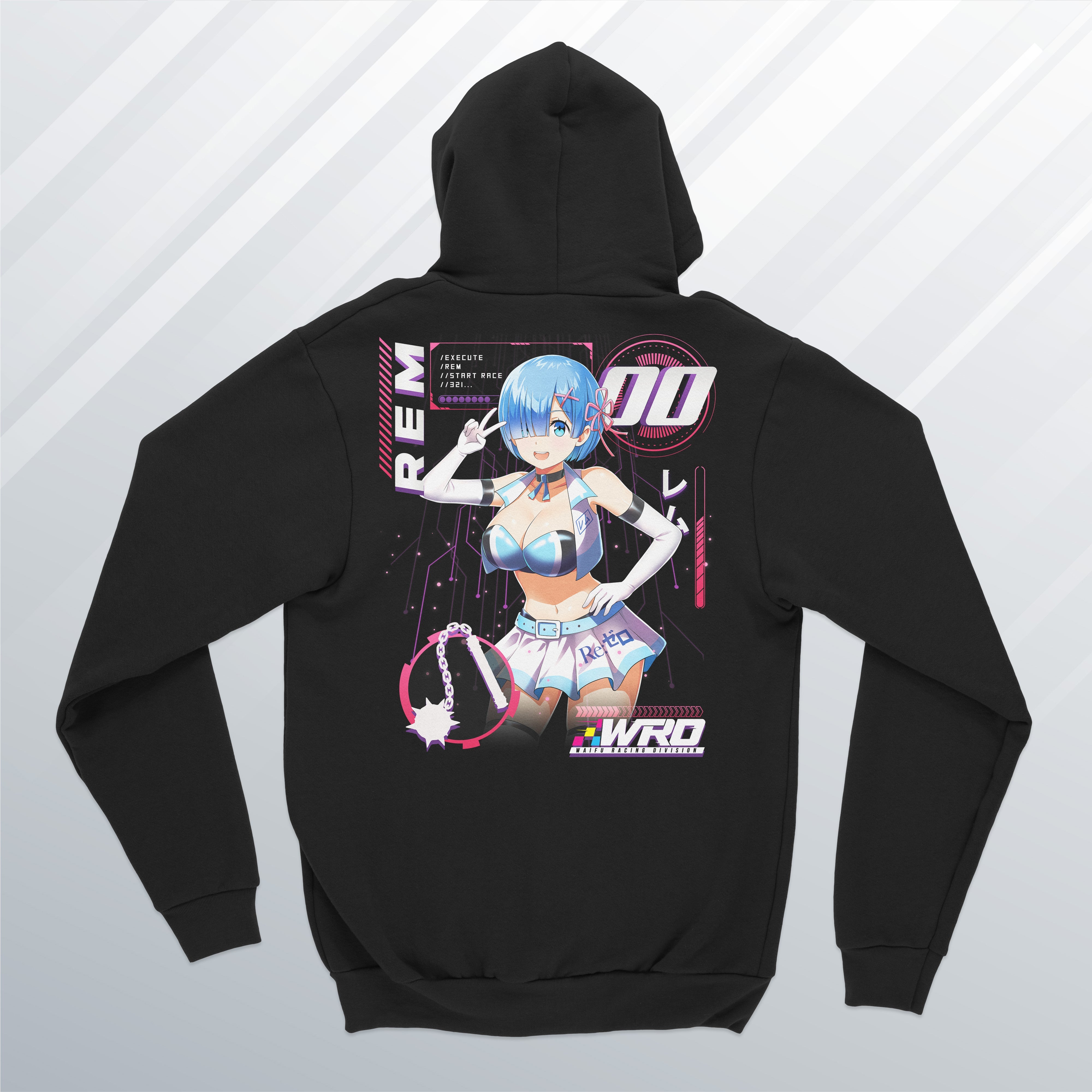 Rem Zip Up Hoodie (Front and Back) – WaifuRacingDivision